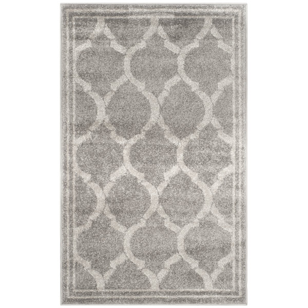 Lark Manor Ammundsen Geometric Gray/Light Gray Area Rug & Reviews | Wayfair